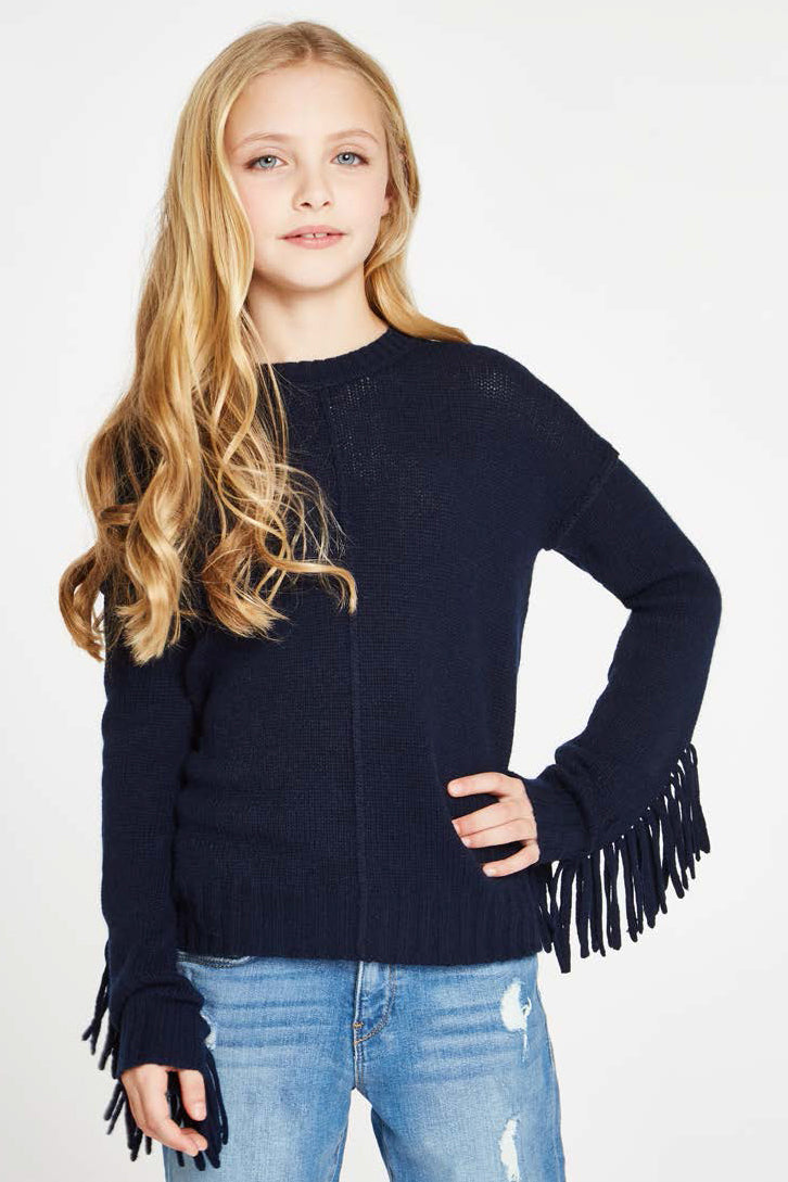 Autumn Cashmere Fringe Sleeve Girls Sweater (Size 8 left) – Mini Ruby