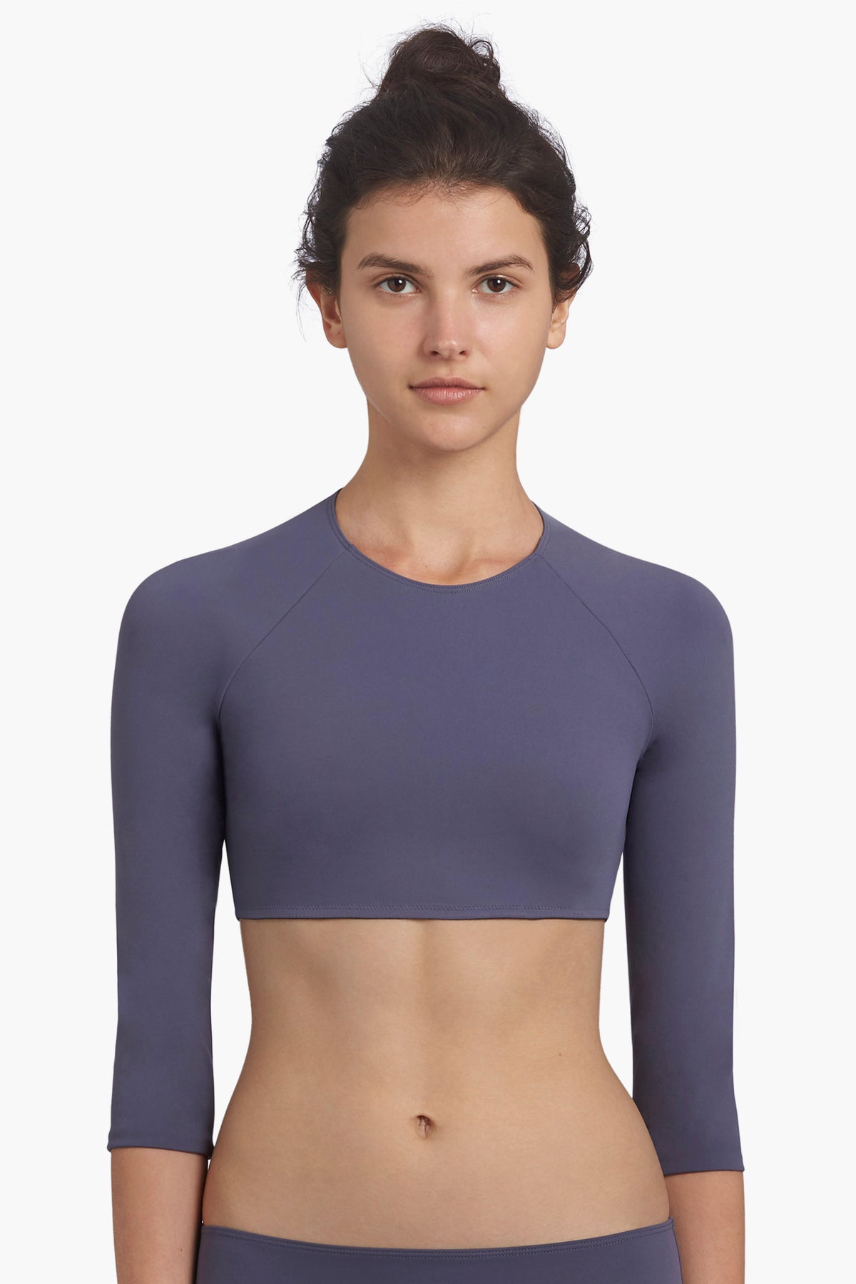 MISKA Paris Mix And Match Crop Top Girls Rashguard - Navy – Mini Ruby