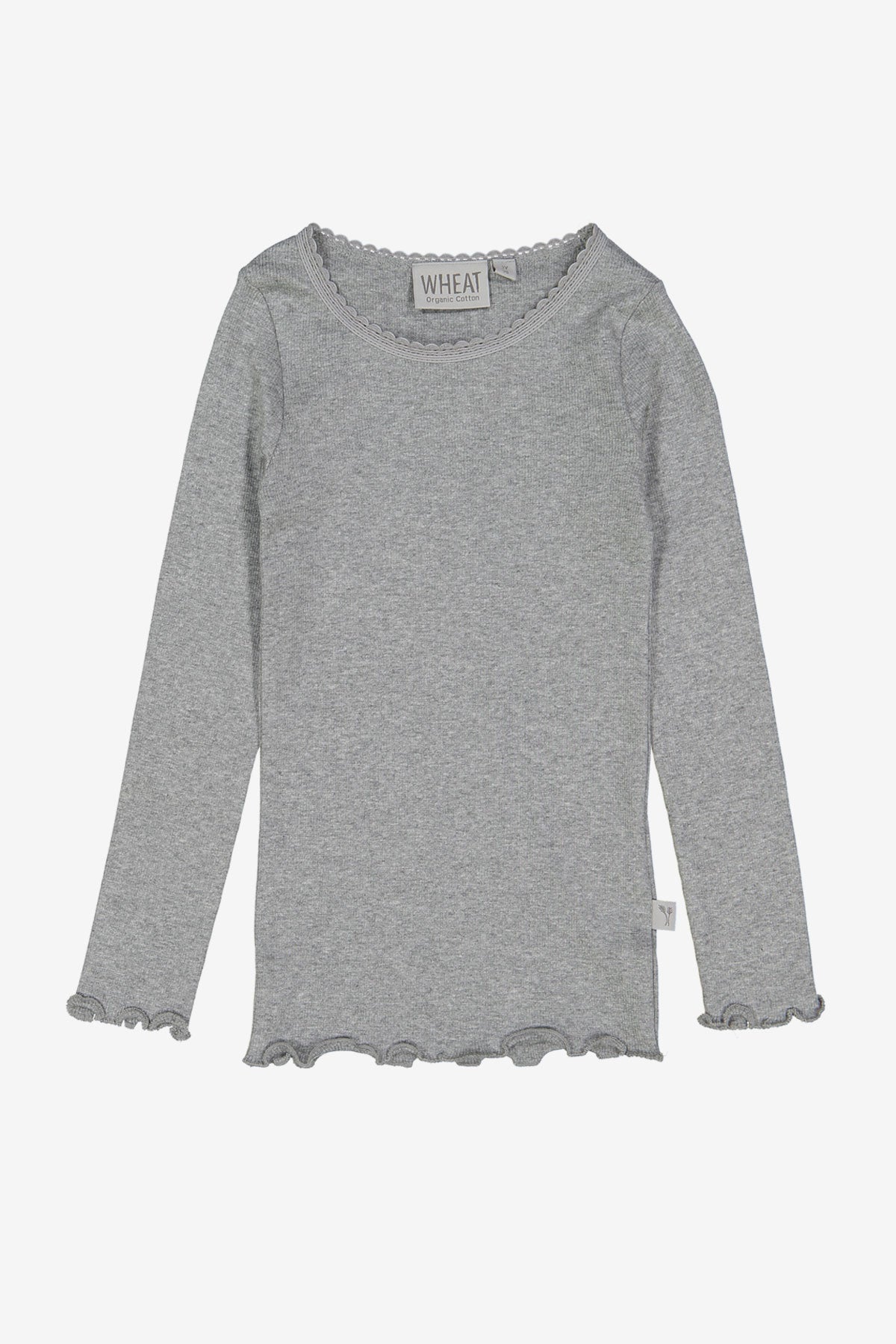 Wheat Long Sleeve Rib Girls Tee - Grey – Mini Ruby