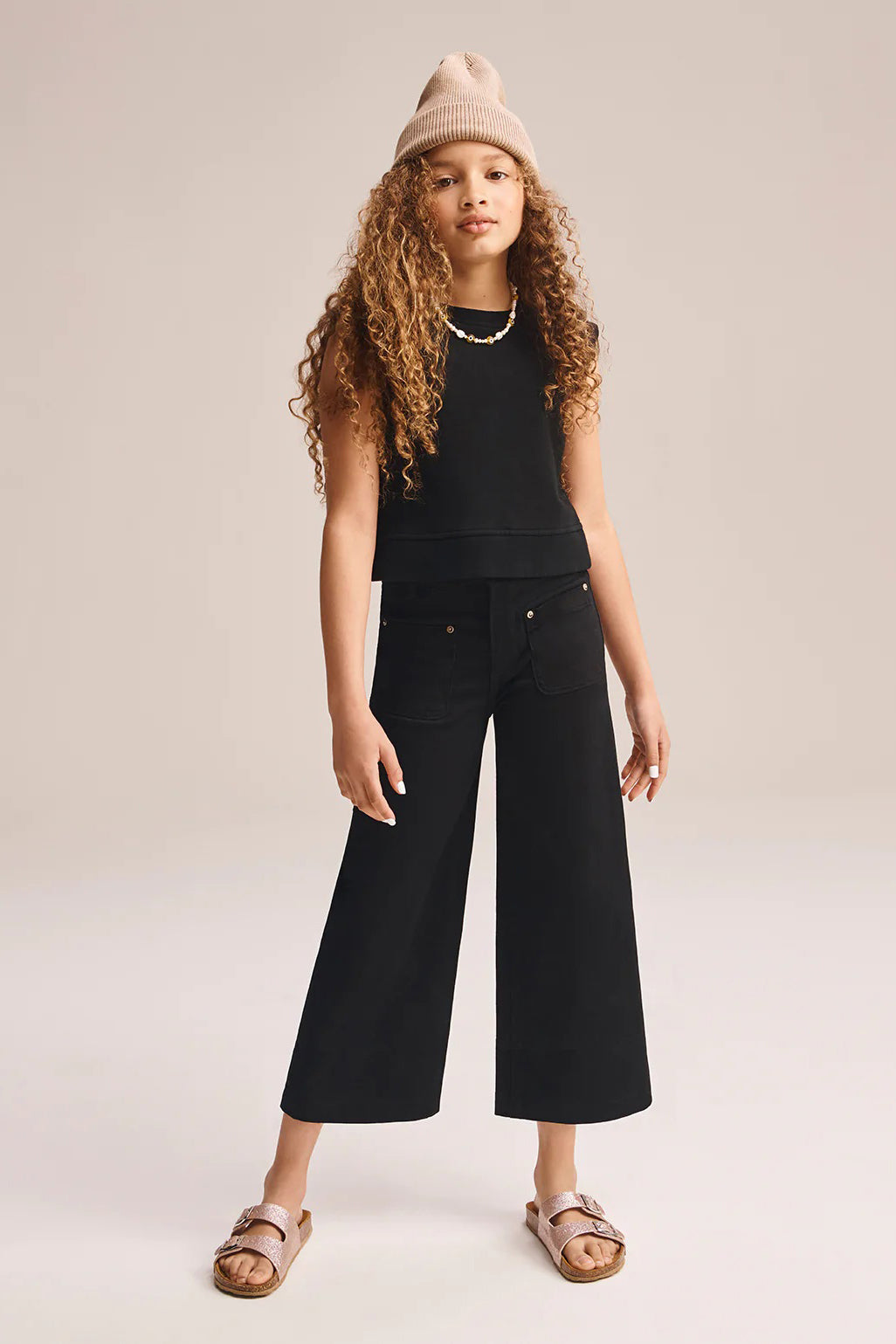 Girls Jeans DL1961 Lily High-Rise Crop Wide Leg - Black – Mini Ruby