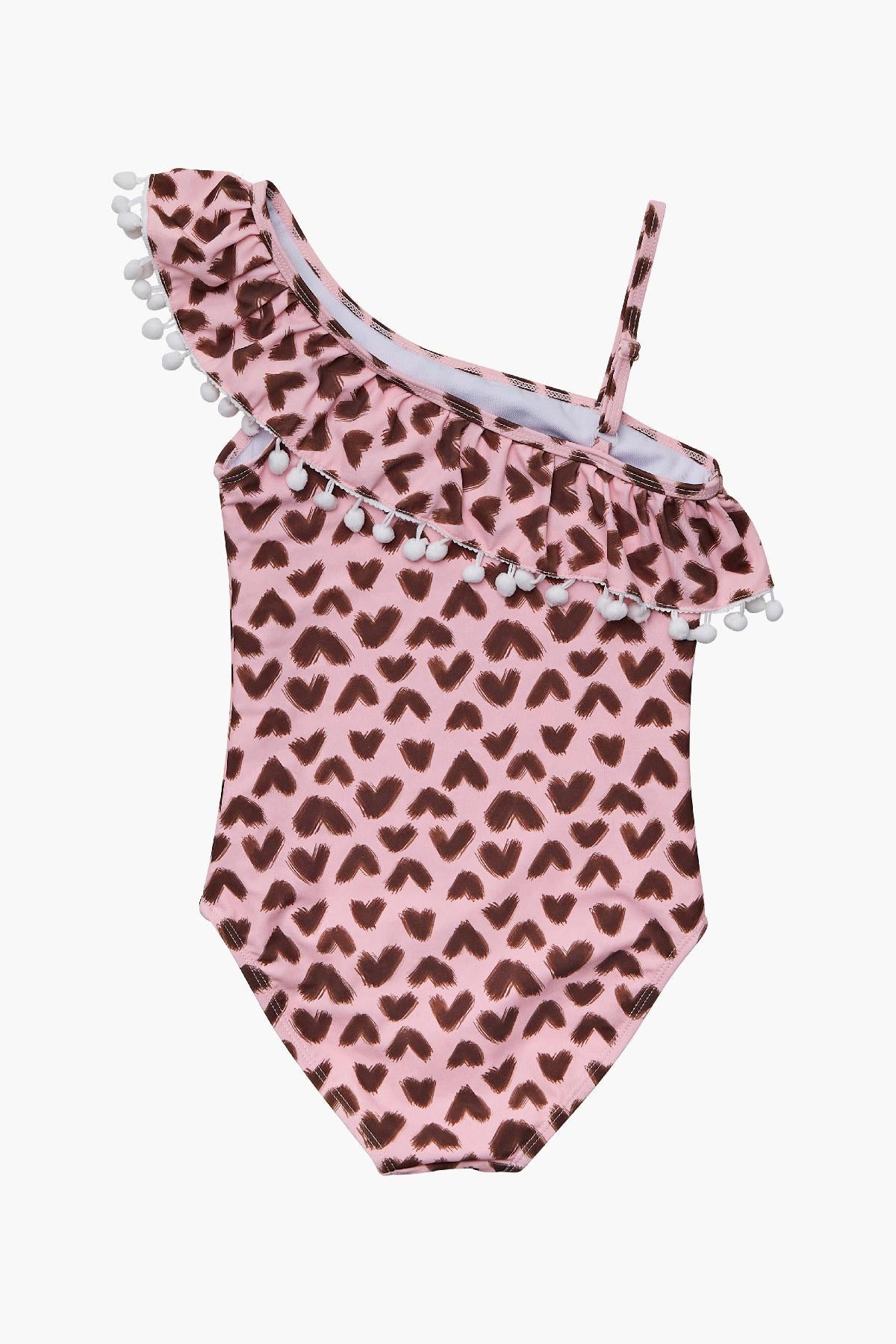 Girls Swim Snapper Rock Ruffle Pom Pom – Mini Ruby