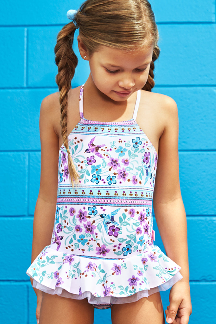 Kids Swimsuit Seafolly Apron Size 3 Left Mini Ruby