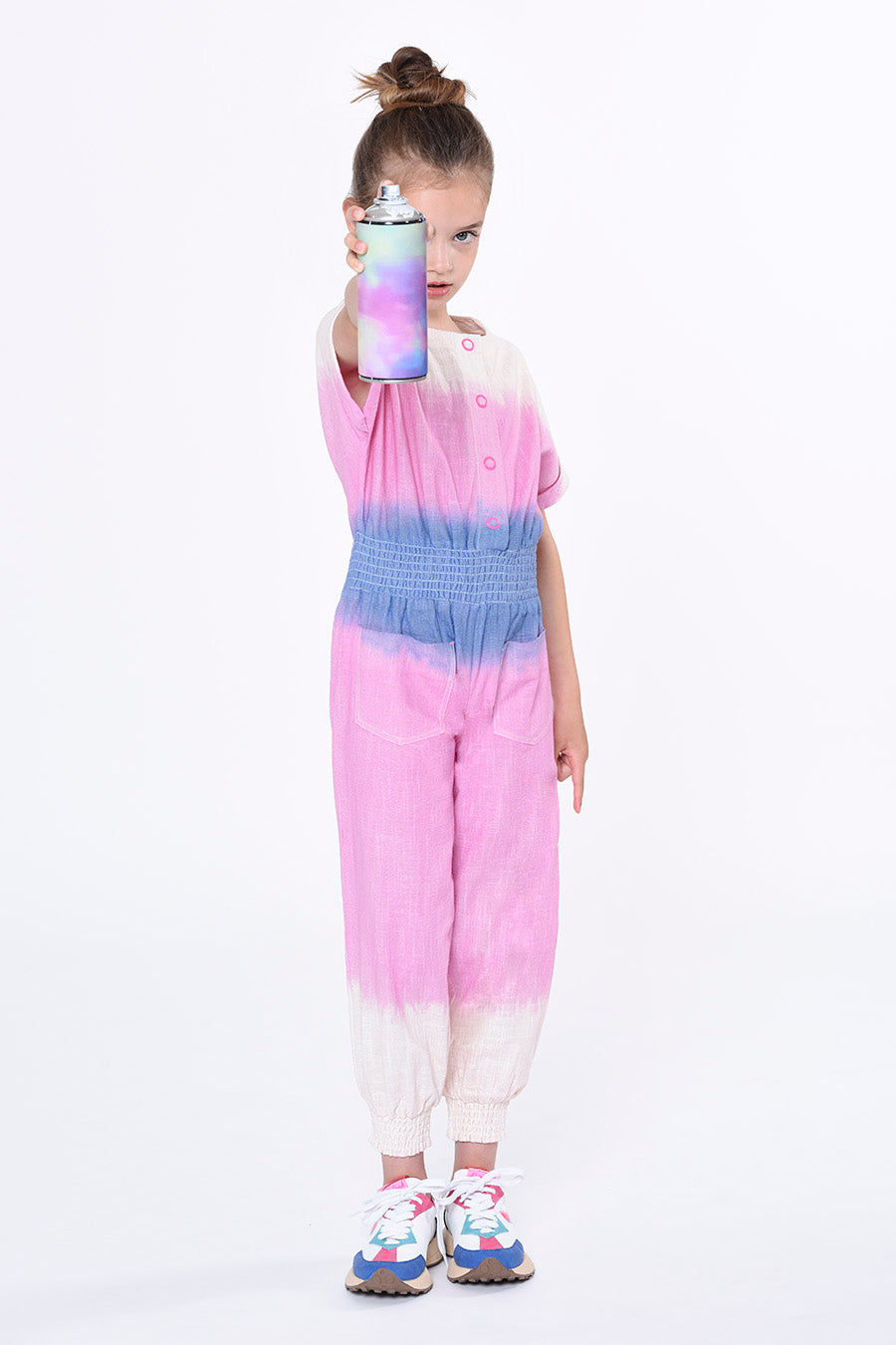 Girls Pants Billieblush Colorblock Jumpsuit – Mini Ruby