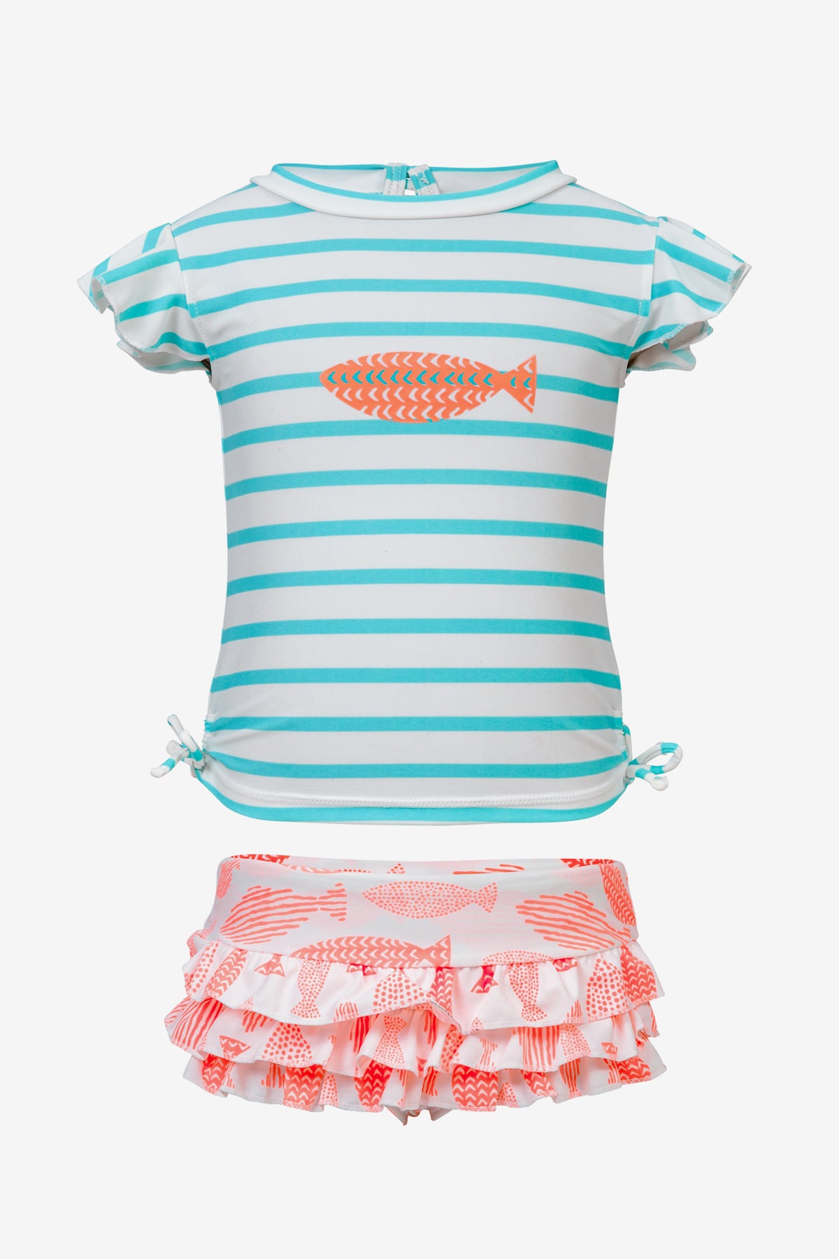 Baby Girls Swimsuit Tropical Fish Ruffle (Size 6/12M left) – Mini Ruby