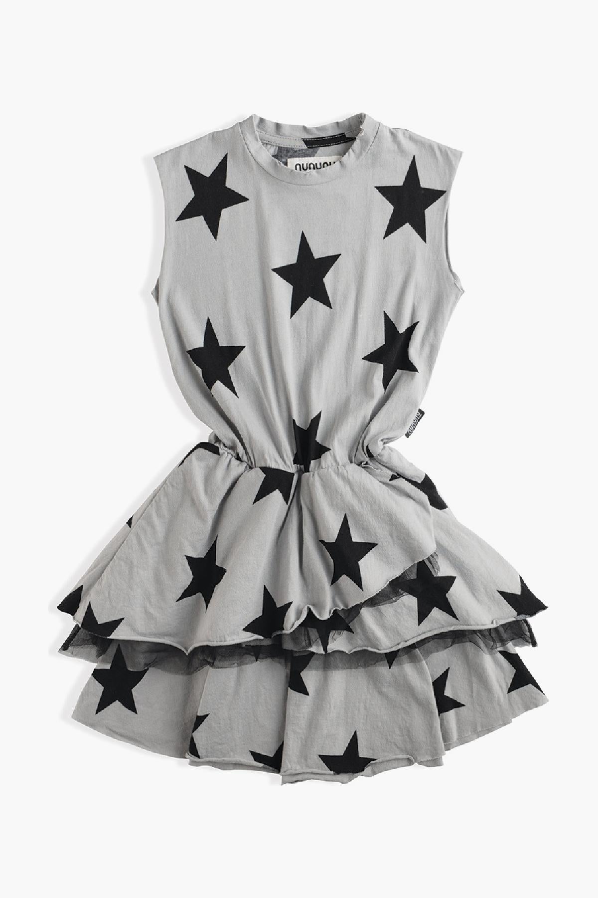 Girls Dress Nununu Star Multi Layered Star – Mini Ruby