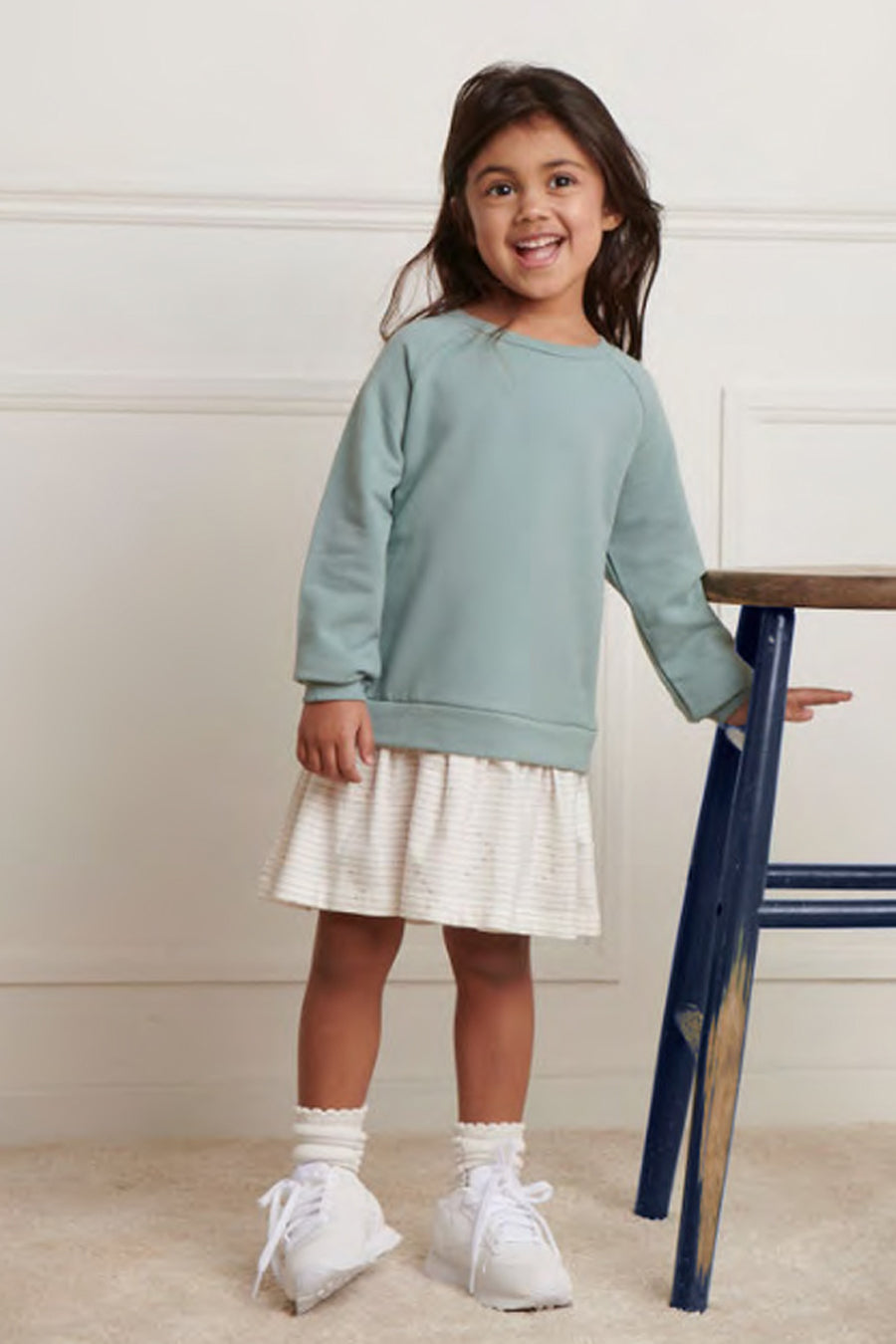 Girls Dress Miles Sweatshirt – Mini Ruby